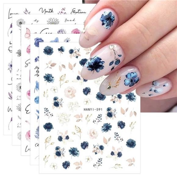 Makeup | 9 Sheets Spring Flower Nail Art Stickers Decals Selfadhesive ...